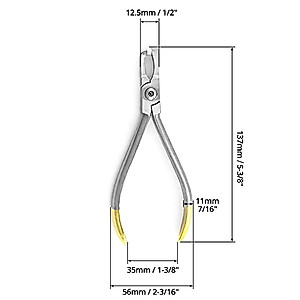QWORK Orthodontic Bracket Removing Pliers, Stainless Steel Molar Band Remover, Forceps Dental Surgical Instrument Bracket Tools, Used for Bracket, Bands, Wire