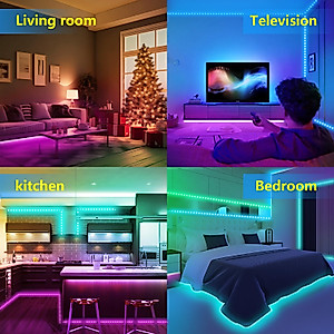 FONEWE 50ft Led Lights for Bedroom Led Strip Lights Led Light Strip with App Led Lights for Home Decoration