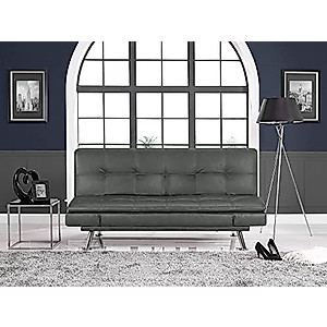 LifeStyle Solutions Convertible Sofa, Dark Grey