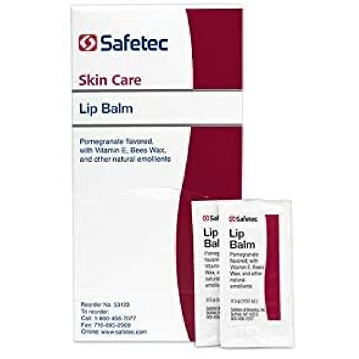 Safetec Lip Balm 53123 Pomegranate Flavored, One color, 144 Count