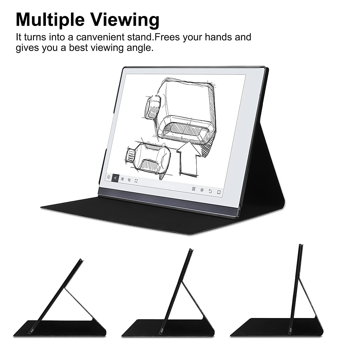 KuRoKo Case for Remarkable 2 Tablet Case, Slim Lightweight Stand Hard Back Shell Protective Cover with Pen Holder for Remarkable 2 Paper Tablet 10.3" 2020 Released,Black