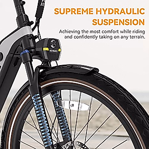 Heybike Cityrun Electric Bike, 500W City Cruiser Ebike, 48V 15Ah Removable Battery, Step-Thru Electric Bicycle with APP Control, Shimano 7-Speed, Commuter Electric Bike for Adults