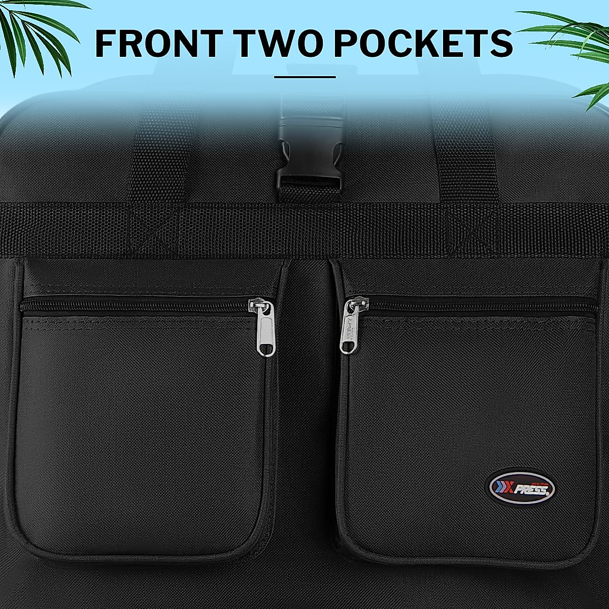 New York XPress 30" 36" 40" Rolling Wheeled Duffel Bag Spinner Luggage Expandable (Black, 36")