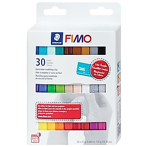 Staedtler FIMO soft Polymer Clay - Oven Bake Clay for Jewelry, Sculpting, Crafting, 30 Pieces, Assorted Colors, 8023 C30