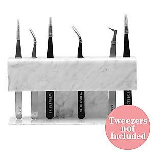 Lash Extension Supplies Tweezer Holder Stand GEMERRY Eyelash Extension Supplies Accessories Tools Acrylic Display Storage 8 Pcs Tweezers Shelf Holder (Marbling)