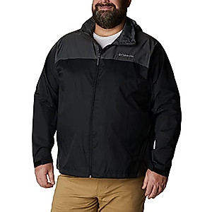 Columbia Men's Glennaker Lake Rain Jacket, Black/Grill, 3X