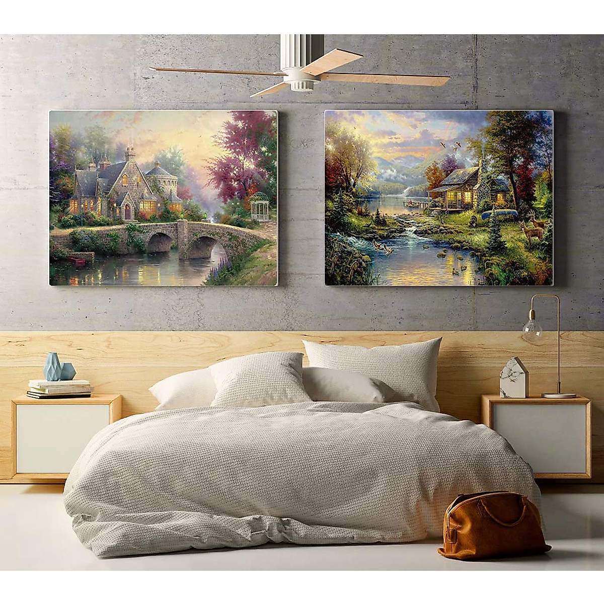 Puzzle for 2 Pack 1000 Pieces Forest Chapel Puzzles & Lake House Puzzles, Jigsaw Puzzles for Adults 1000 Pieces and Up, Puzzle Gifts for Women & Mom