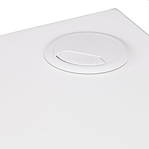 SEI Furniture Flynn Floating Wall Mount Corner Desk - Storage Cubbies - Pure White Finish