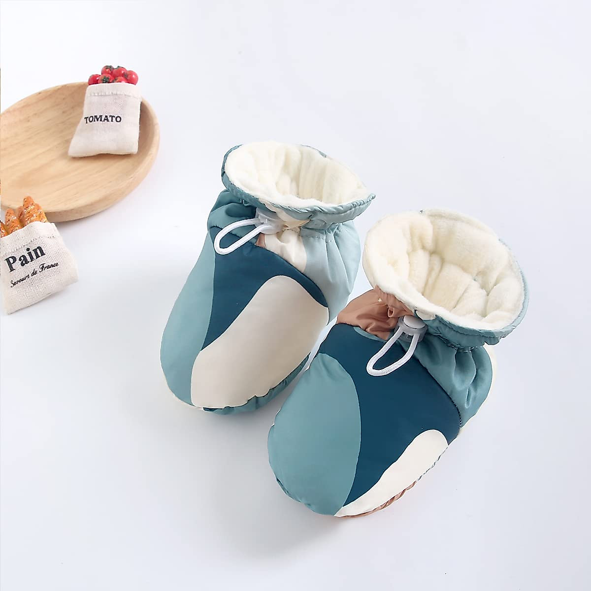 JunNeng Baby Toddler Thicken Fleece Lined Romper Snowsuit with Boots,Winter Cartoon Snow Wear Jumpsuit Outfit,Green Camo 3-6M