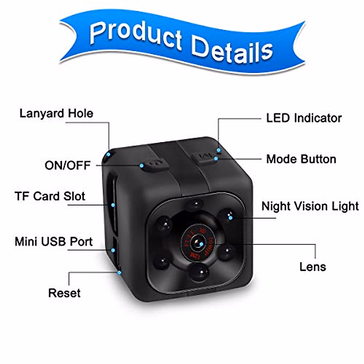 Mini Spy Camera, 1080P HD Mini Spy Camera with Audio and Video Recording, Night Vision, Motion Detective - No Wi-Fi Need