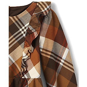 Gymboree,and Toddler Long Sleeve Casual Print Dresses,Flutter Plaid,5T