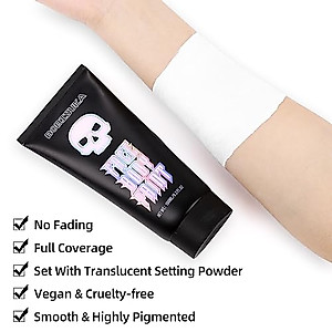 BOBISUKA 150ml Oil-Based White Face Body Paint Cream, 5.2Oz PRO Large Tube Clown White Washable Makeup Skull Joker Skeleton Face Painting for SFX Cosplay Halloween Costume Makeup Foundation
