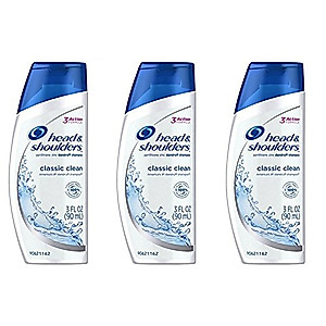 Head and Shoulders Classic Clean Anti-Dandruff Shampoo 3 oz Travel Size (Pack of 3)