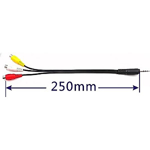 zdyCGTime Black 3.5mm Plug Male to 3 RCA Female Adaptor Audio Video Cable(25CM) (F/M))