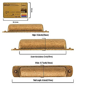 Amerdeco 10 Pack 3 Inch Hole Center Antique Brass Drawer Pulls Cabinet Cup Pulls Kitchen Hardware Cabinet Handles Drawer Handles