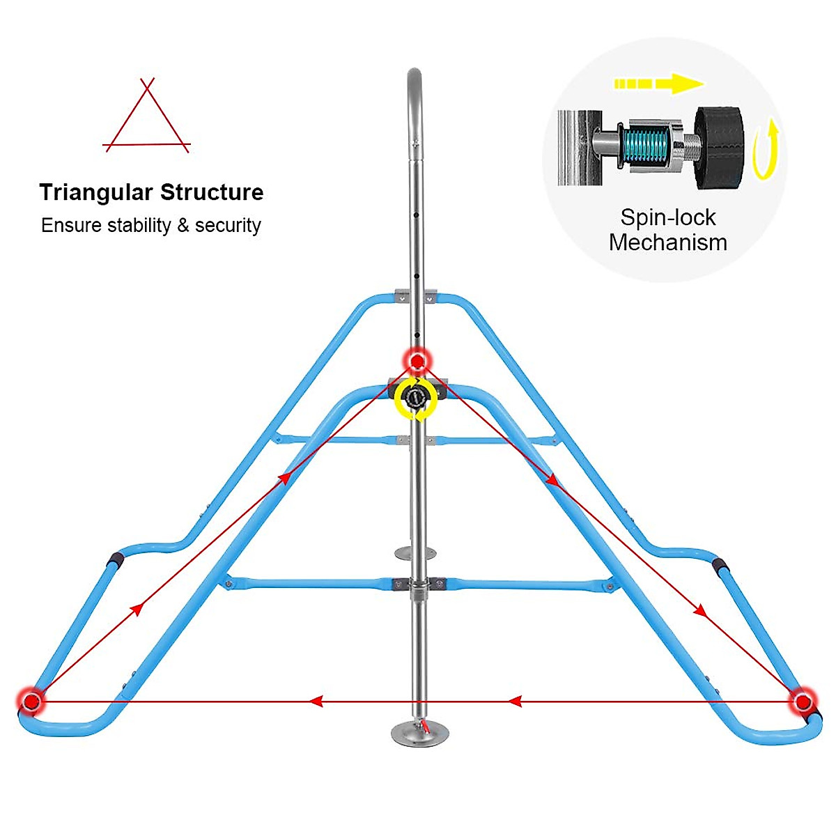 ONETWOFIT Gymnastics Bars Kids Kip Training Bars for Home,Folding Horizontal Bars with Adjustable Height,Practice Bar Gymnastic,Junior Training Bar for Child OT228