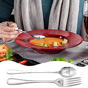 2 Pcs I Love You Engraved Spoon and Fork Set Valentine's Gifts for Boyfriend Girlfriend Couples I Love You Funny Fork Stainless Steel I Cerealsly Love You Cereal Spoon in Gift Box