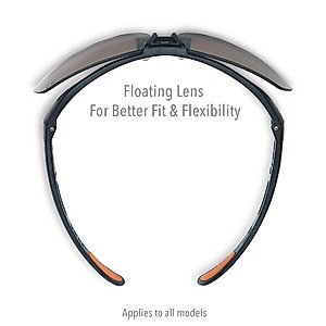 Honeywell Uvex Ademco by Protégé Safety Glasses, Metallic Black Frame with Clear Lens & Ultra-Dura Anti-Scratch Hardcoat (S4200-H5)