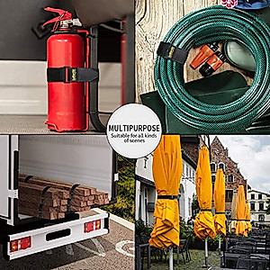 LuBanSir Cinch Straps - 2" x 18" (6 Pack) Elastic Hook and Loop Storage Straps with Buckle for Bicycle, Truck, Boat and More for Extension Cords, Ropes, Hoses Organization - Black