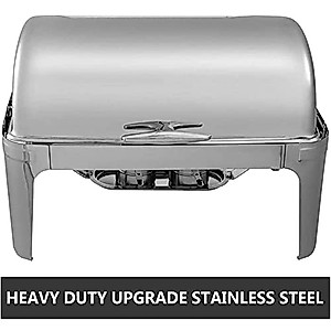 UZOURI Stainless Steel Chafing Dish, Chafing Dish Set Food Warmer Buffet with 2 Chafing Dish Methanol Gel Fuel, for Buffet Catering Kitchen Party