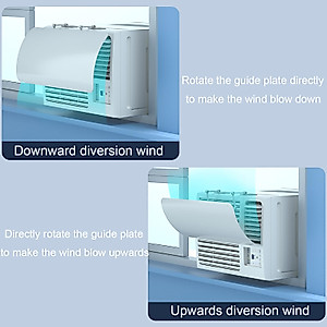 Ac Vent Deflector, Air Conditioner Deflector for Window Units, Vent Air Deflectors, Made of PVC Easy to Install, Freely Cut, White