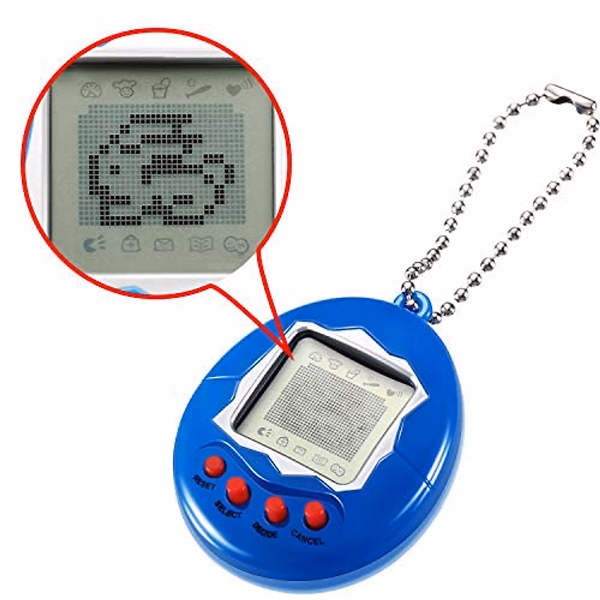 3 Pieces Virtual Electronic Digital Pets Keychain Game Keyring Electronic Toys Nostalgic Virtual Digital Pet Retro Handheld Game Machine (3 Pieces, Rose Red, Yellow, Blue)