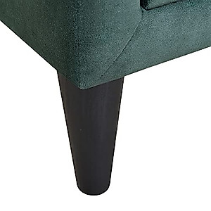 Merax Nightstand Green Modern Upholstered 2 Drawers Velvet Bedside End Table with Knobs for for Kids Women Men