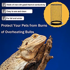 kathson Reptile Lampshade Lizard Heat Lamp Guard Anti-Scald Lamp Mesh Cover Pet Coop Protection Heater Light Bulb Enclosure Cage Protector for Turtles, Lizards, Snakes and Amphibians