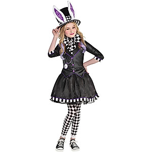 Amscan Girl's Dark Mad Hatter Costume | X-Large (14-16) | 1 Pc