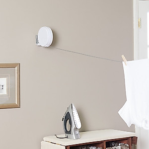 Household Essentials R-400 Single Line Retractable Clothesline | 40 Feet for Hanging Laundry, White