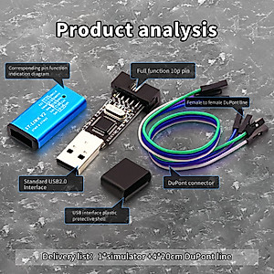 V TELESKY 2Pcs ST-Link V2 USB Programmer Support Programming Unit STM8 STM32 Editor with Cable (Random Color)