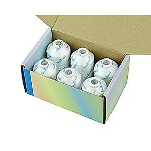 Simthread 6 Polyester White Machine Embroidery Threads 1000M(1100Yards) for Brother, Babylock, Janome, Pfaff, Singer, Bernina and Other Home Machines (White)