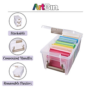 ArtBin 6925AB Semi Satchel with 3 Removable Dividers, Portable Art & Craft Organizer with Handle, [1] Plastic Storage Case, Clear