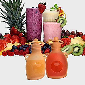 TULULU Foody Reusable Food Pouches Silicone-2pack/5oz-Refillable Homemade Food Storage Containers Kids Squease Pouch-Soft Reusable Baby Food Pouches for Toddlers