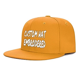 Wholesale Custom Hat Custom Logo&Text Snapback Embroidered Hat for Men Women Adjustable Yellow