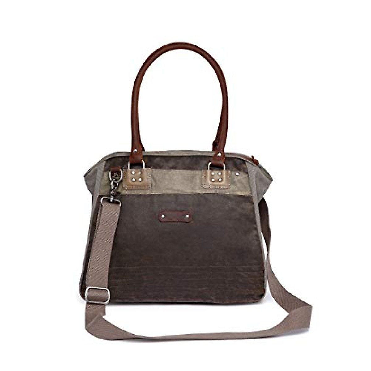 TSD Brand Tapa Canvas Satchel Bag (Grey)