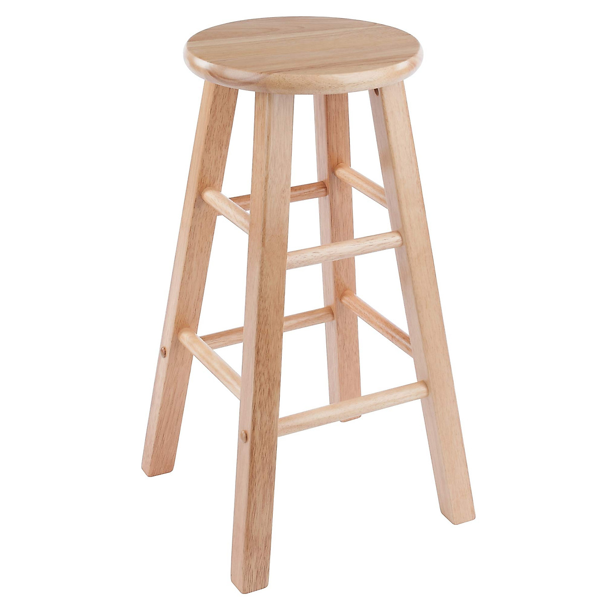 Winsome Element 2-Piece 24In Counter Stool Set, Natural Finish, Solid Wood, Modern Design