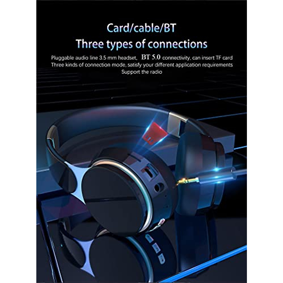 Wireless Headphones Gaming BT 5.0 Bluetooth Long Lasting Life Painless Wear Heavy Bass Upgraded Active Noise Canceling (Green)