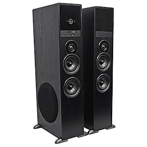 Rockville TM80B Black Home Theater System Tower Speakers 8" Sub/Bluetooth/USB
