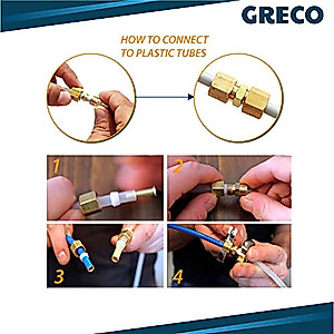 Ice Maker Water Line Kit, Humidifier Installation Kit with ¼” x 25 ft. Poly Tubing, Self-Piercing Saddle Valve, Compression Fittings and Adapters by Greco