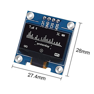 ALMOCN 2PCS 0.96" OLED Module I2C IIC Serial 12864 128X64 OLED Display Module with SSD 1306 Driver (White OLED)