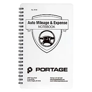 Auto Mileage & Expense Notebook – Vehicle Mileage Log, Miles Log Book to Track Over 400 Rides or Sessions, Track Odometer for Business Driving or Rideshare Apps – 5 x 8 Inches, 60 Pages (Pack of 1)