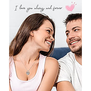 S925 Sterling Silver Necklace for Women, Birthday Necklaces Gifts for Wife Girlfriend, Wedding Anniversary Jewelry 18K White Gold Filled, Unique Love Gift for Her, April