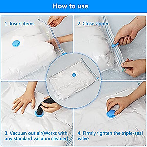 Vacuum Storage Bags, 80% More Space Saver Bags, 6 Pack Vacuum Compression Storage Bags for Comforters, Clothes, Blanket, Bedding, 6Pack 60x80cm