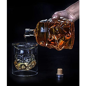 IITaozi Transparent Creative Whiskey Decanter Set Stormtrooper Bottle With 2 Glass for Wine, Brandy, Scotch, Vodka, Liquor750ml