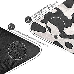 GOODOLD Cow Texture Black Yoga Mat, 71 x 26 Inch Non-slip Yoga Mats Folding Travel Exercise Mat Indoor Outdoor Gym Pilates with Storage Bag for Women Men