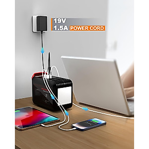 MARBERO 19V AC/DC Adapter Power Cord Power Supply Plug Compatible with MARBERO M82 M82MAX M822 M822MAX M87 M88 M168 Portable Power Station Solar Generator Lithium Battery 1.5A Wall Adapter Charger