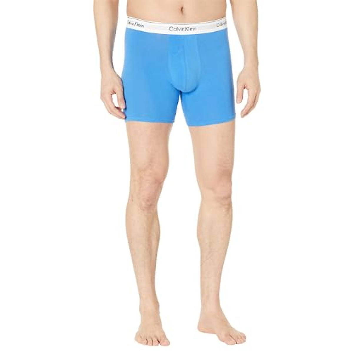 Calvin Klein Men's Modern Cotton Stretch 3-Pack Boxer Brief, Black, Palace Blue, Vanilla ICE, Medium
