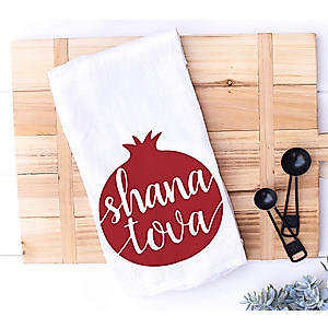 Rosh Hashanah Kitchen Towel, Pomegranate Shana Tova Challah Proofing Towel, Jewish Holiday Hostess Gift (Shana Tova)