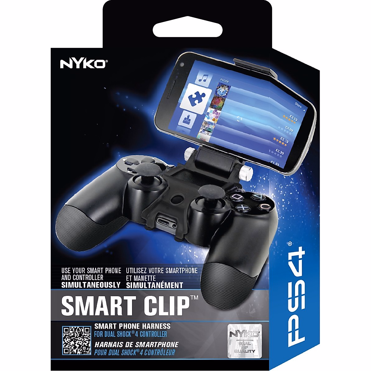 Nyko - Smart Clip Plus Smartphone Attachment Clip for PlayStation 4 | DUALSENSE Controller Smartphone Holder | Fully Adjustable Viewing Angle | Smartphone Gaming Mount | iPhone/iOS